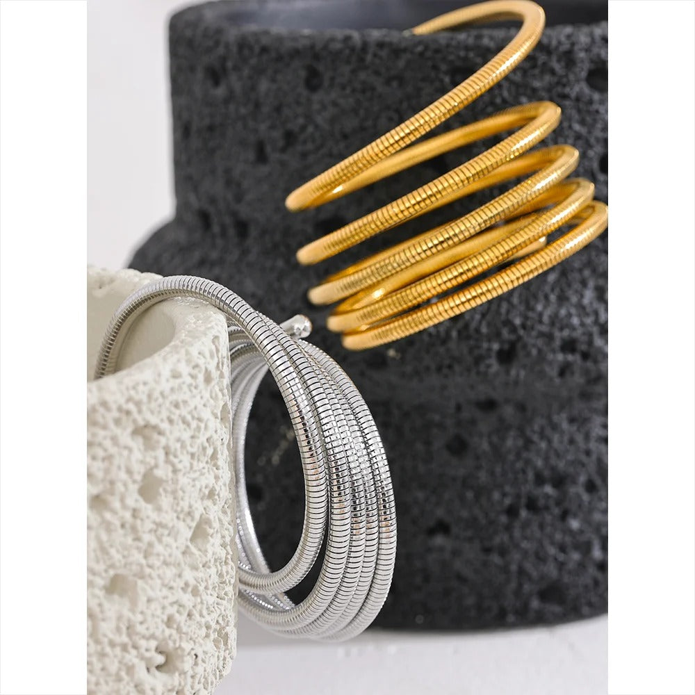 Stackable Multi-Layer Wrap Arm Bracelet 18k / Silver – The Half Moon